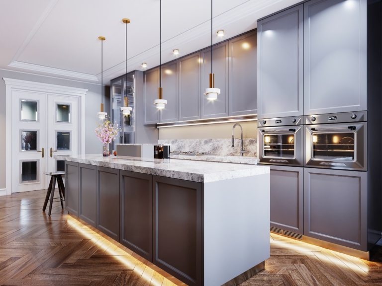 The Most Popular Gray Quartz Kitchen Countertops Design Ideas | Granite ...